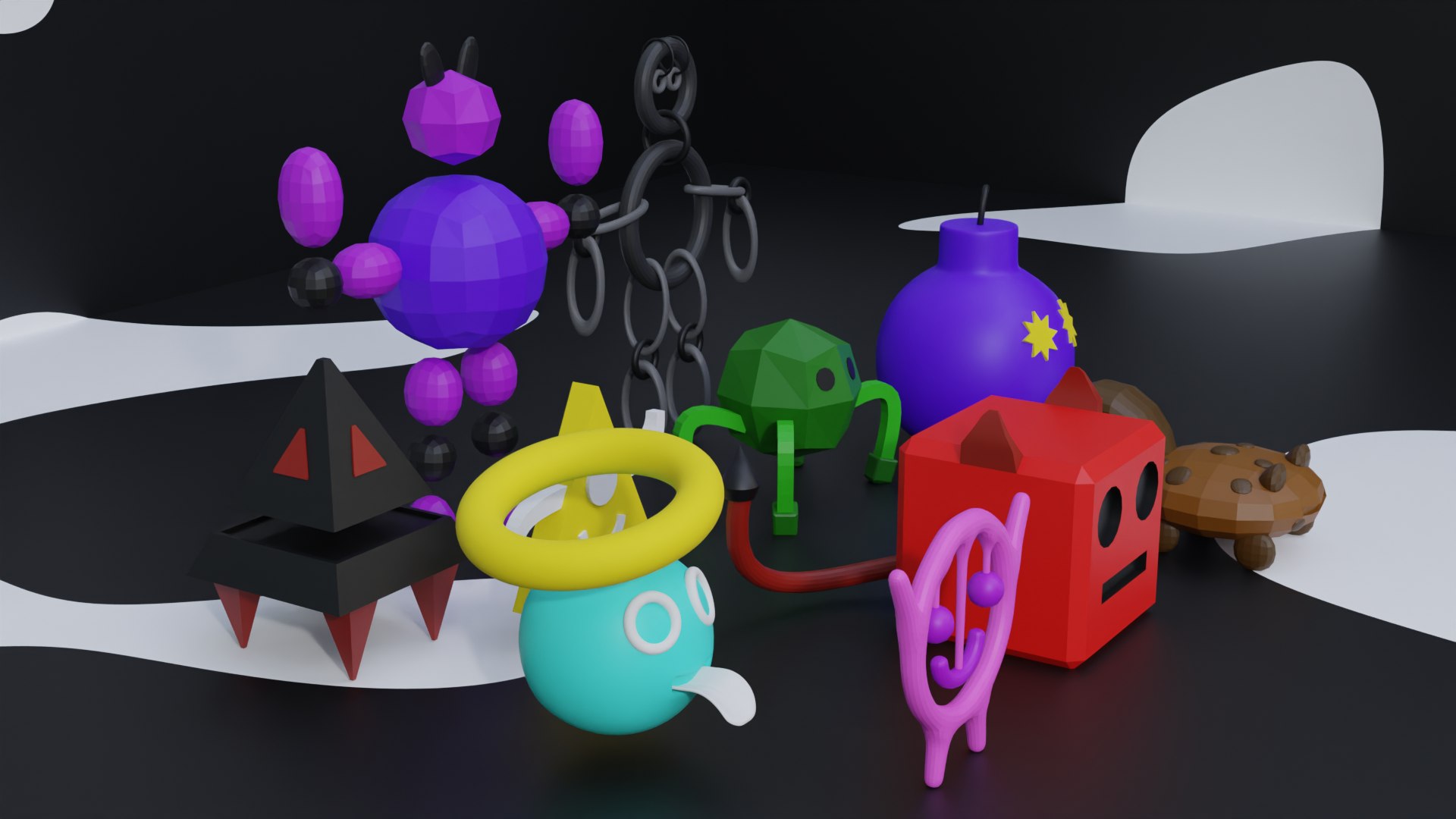 Cute Monsters And Creatures 3D Model - TurboSquid 2170350
