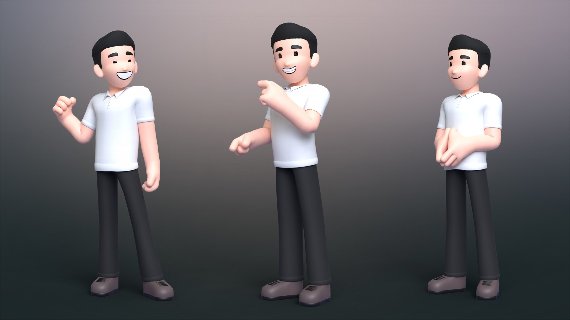 3D model Minimal Simple Man Cartoon Character - TurboSquid 2177264