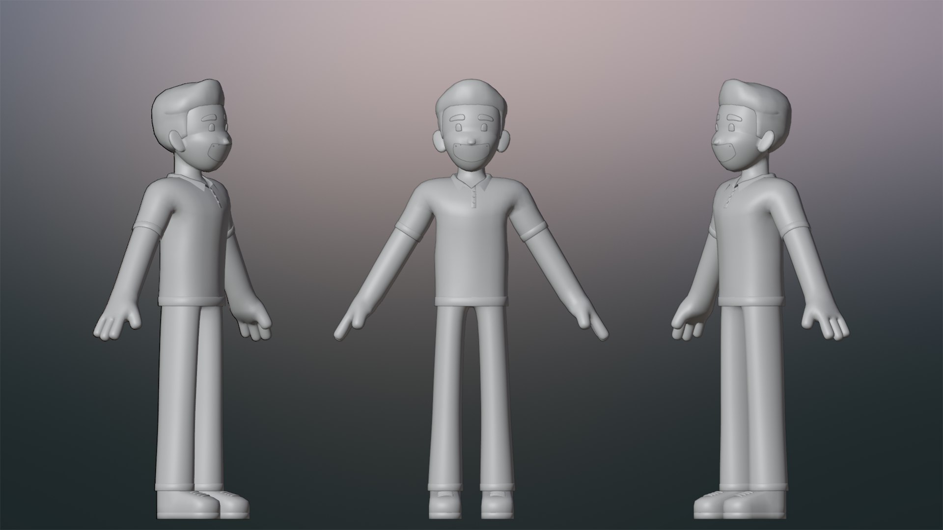 3D model Minimal Simple Man Cartoon Character - TurboSquid 2177264