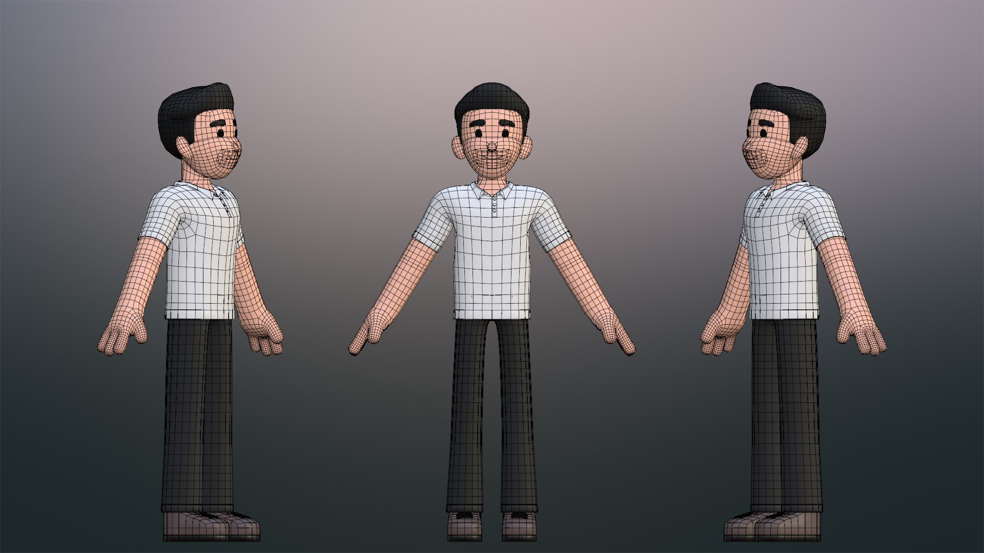 3D model Minimal Simple Man Cartoon Character - TurboSquid 2177264