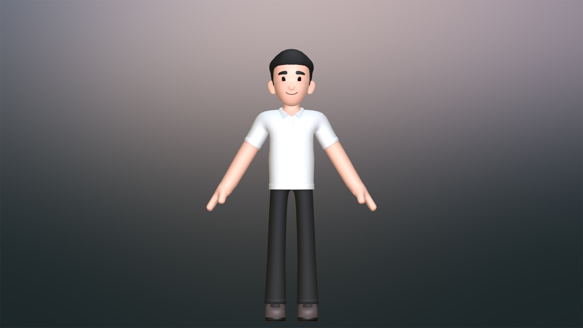 3D model Minimal Simple Man Cartoon Character - TurboSquid 2177264