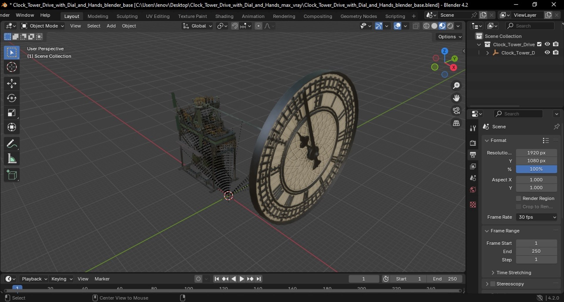 3D Clock Tower Drive With Dial And Hands - TurboSquid 2399389