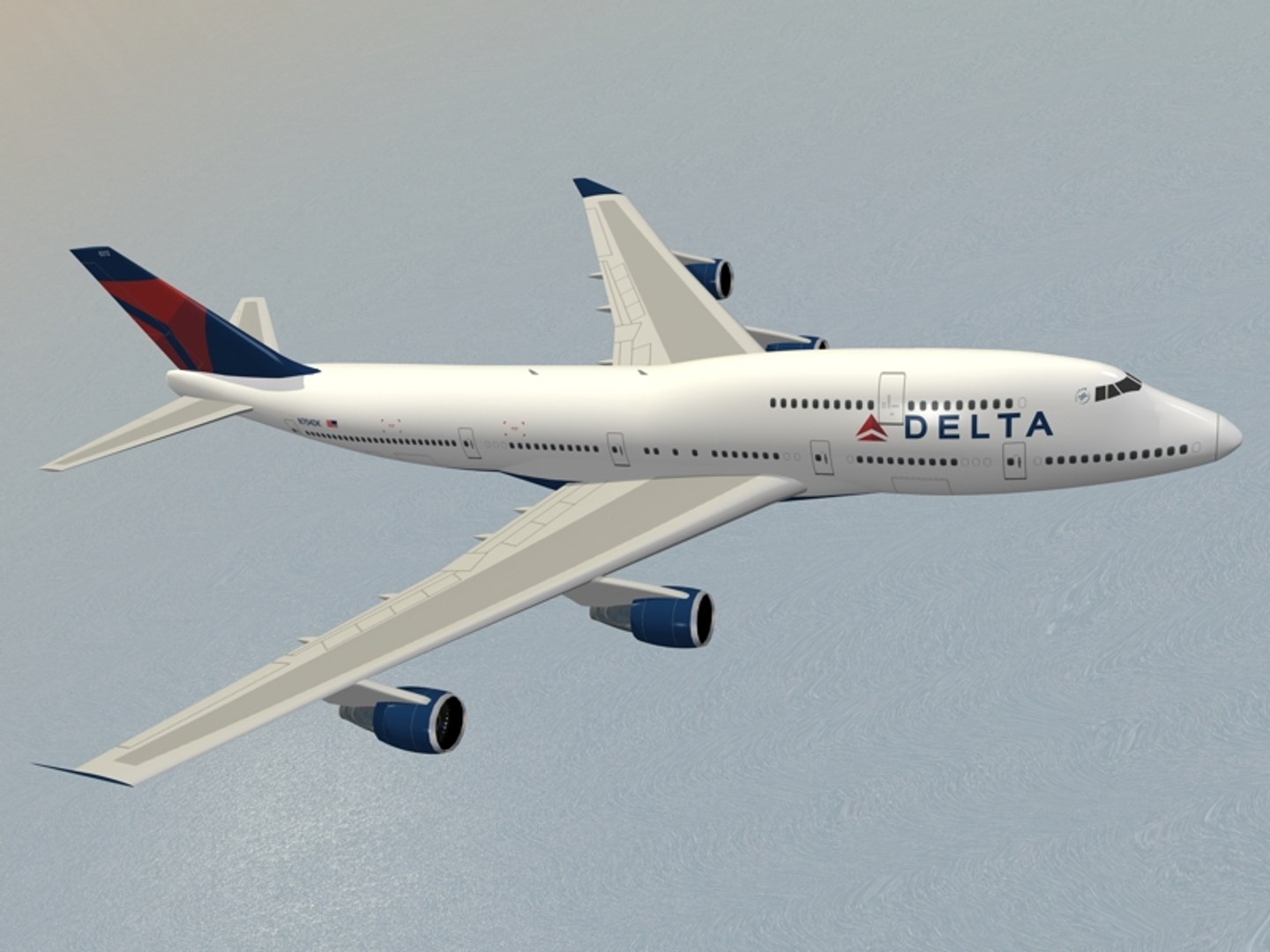 Boeing 747-400 Delta Air Lines 3d Model