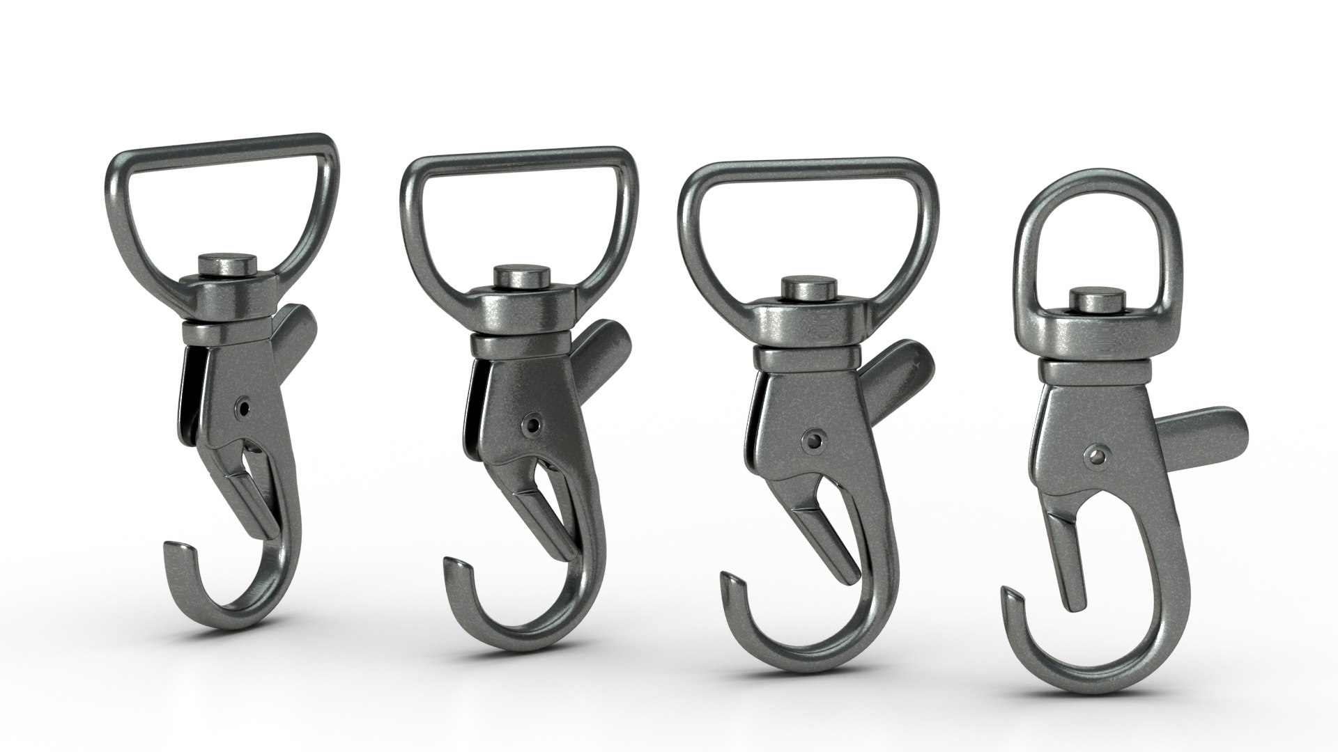 3D Model Set 4 Carabiners Metal - TurboSquid 1439805