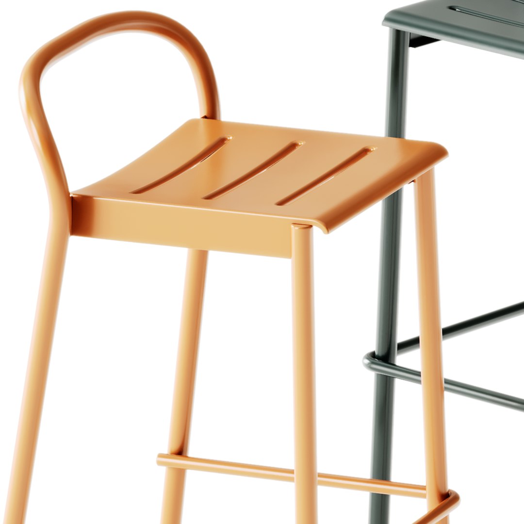 Muuto Linear Steel Bar And Counter Stool 3D Model - TurboSquid 2055572