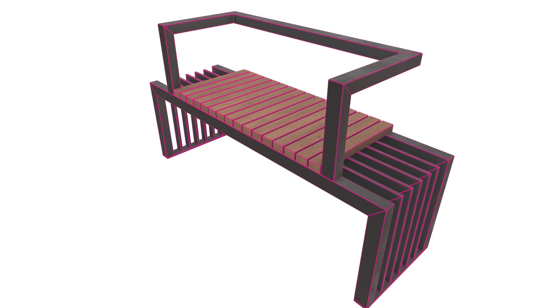 3D Modern Outdoor Bench 3D Model AR VR PBR model - TurboSquid 1985625