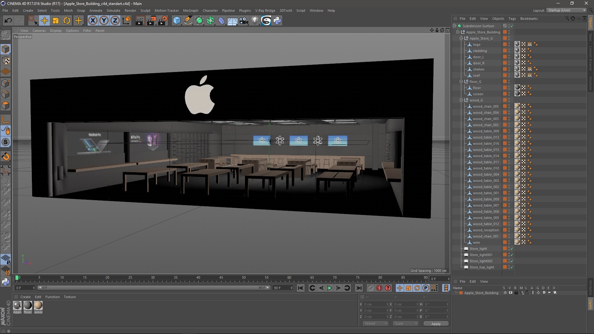 Apple Store Building 3D - TurboSquid 2214578