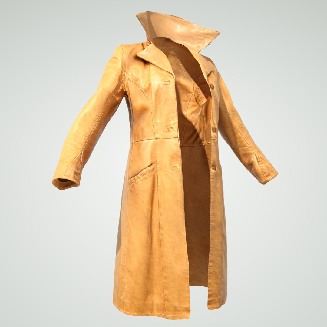 Woman Brown Leather Coat 3D Model | 1147916 | TurboSquid