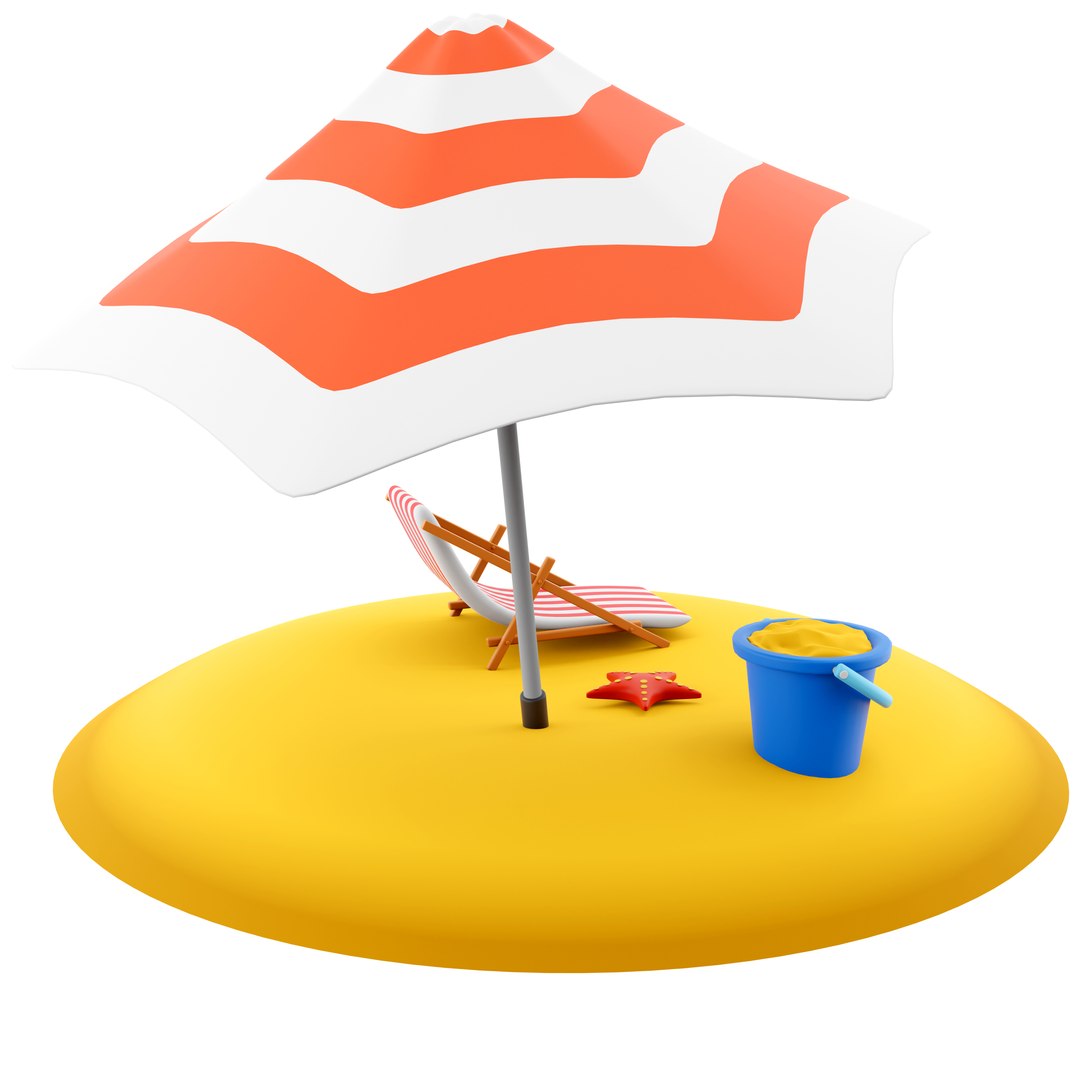3D 3d Beach Recreation Area Icon Model - TurboSquid 2055931