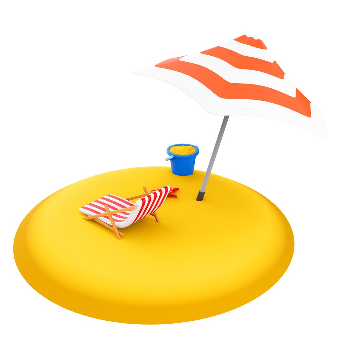 3D 3d Beach Recreation Area Icon Model - TurboSquid 2055931