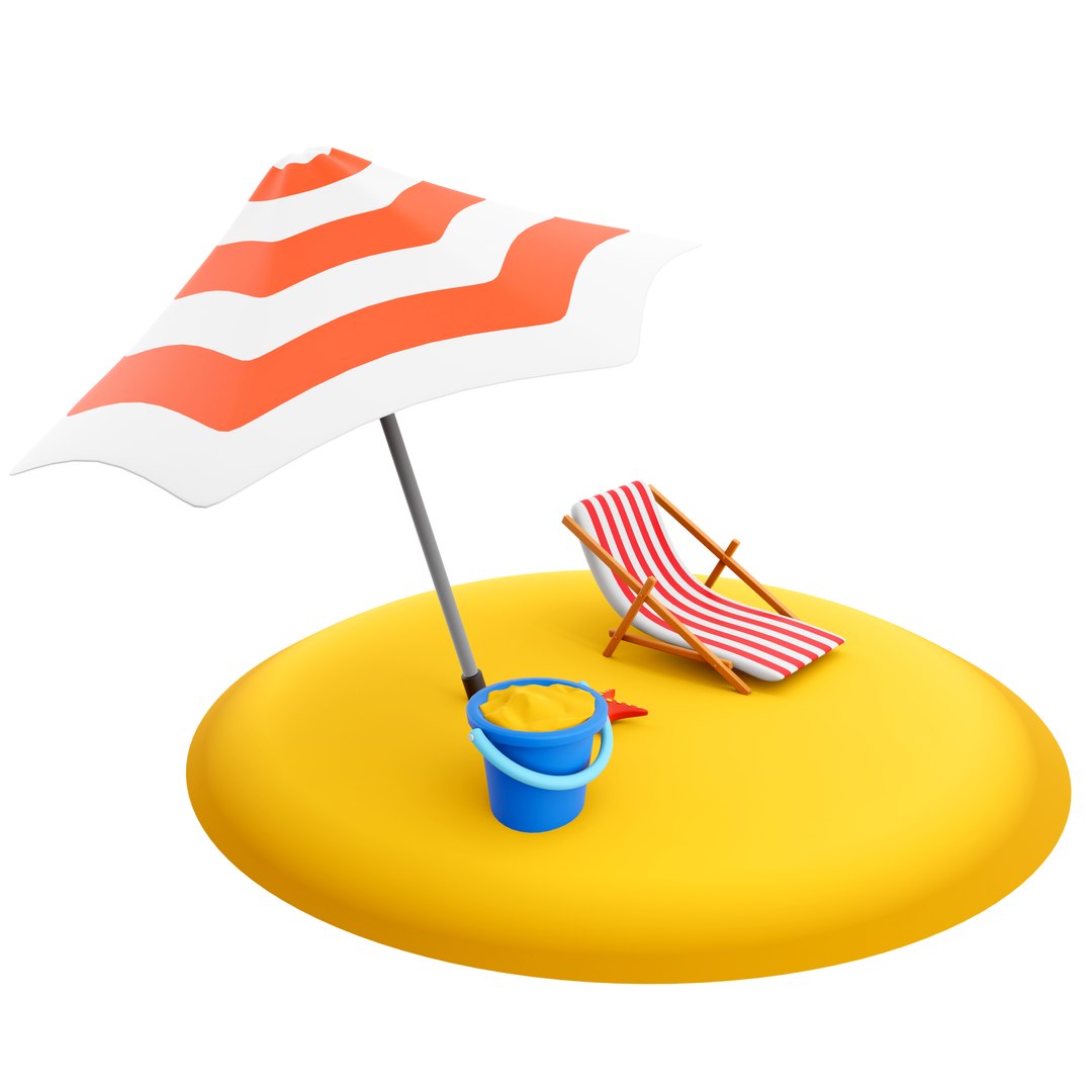 3D 3d Beach Recreation Area Icon Model - TurboSquid 2055931
