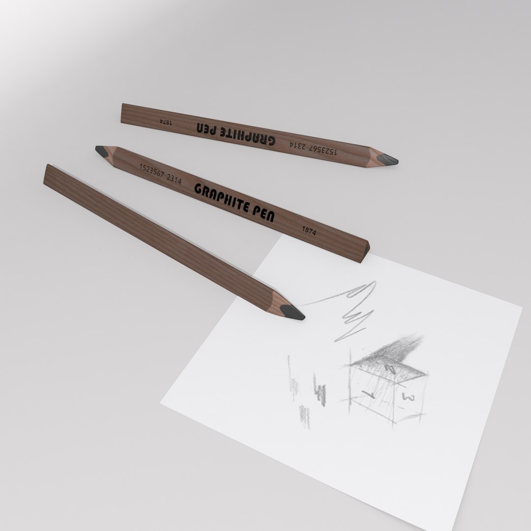 3D model triangle graphite pen - TurboSquid 1218525