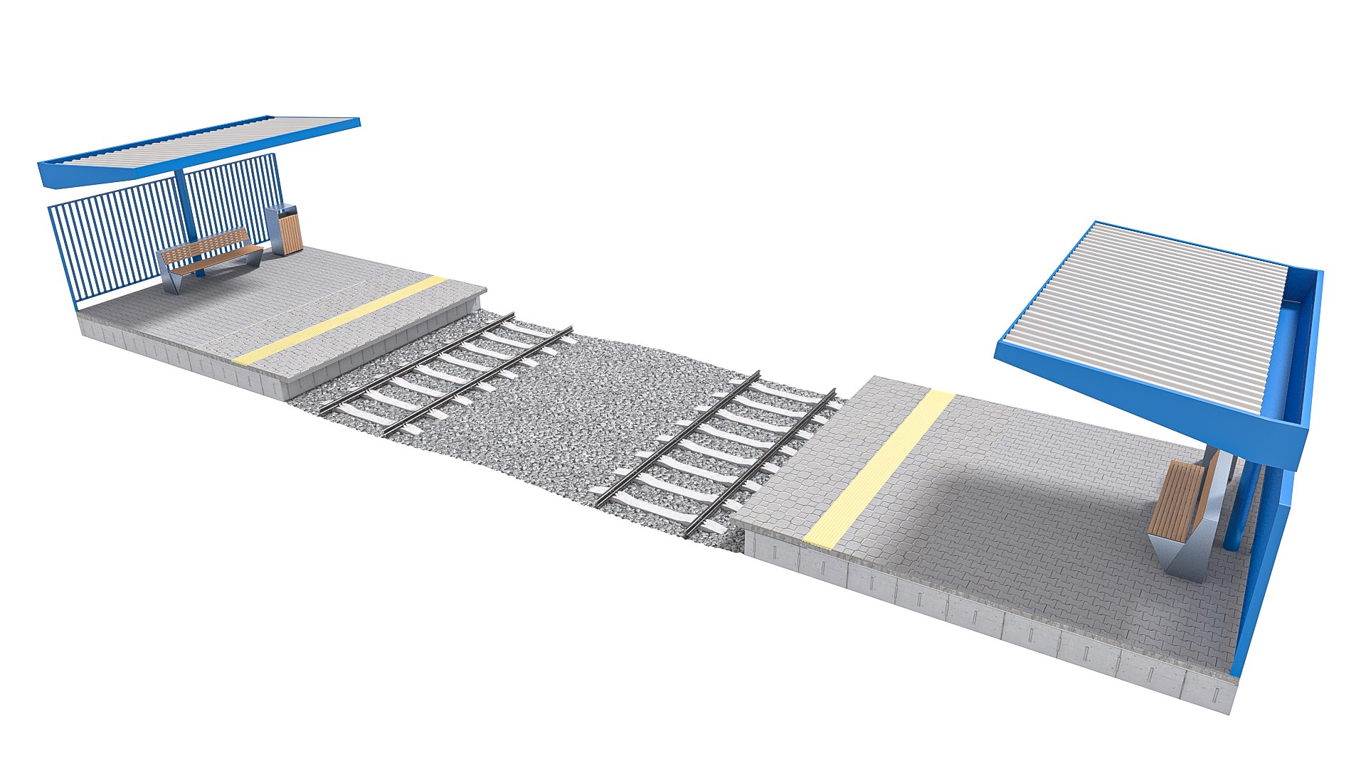 Train Platform Module 01 3D Model - TurboSquid 2297042
