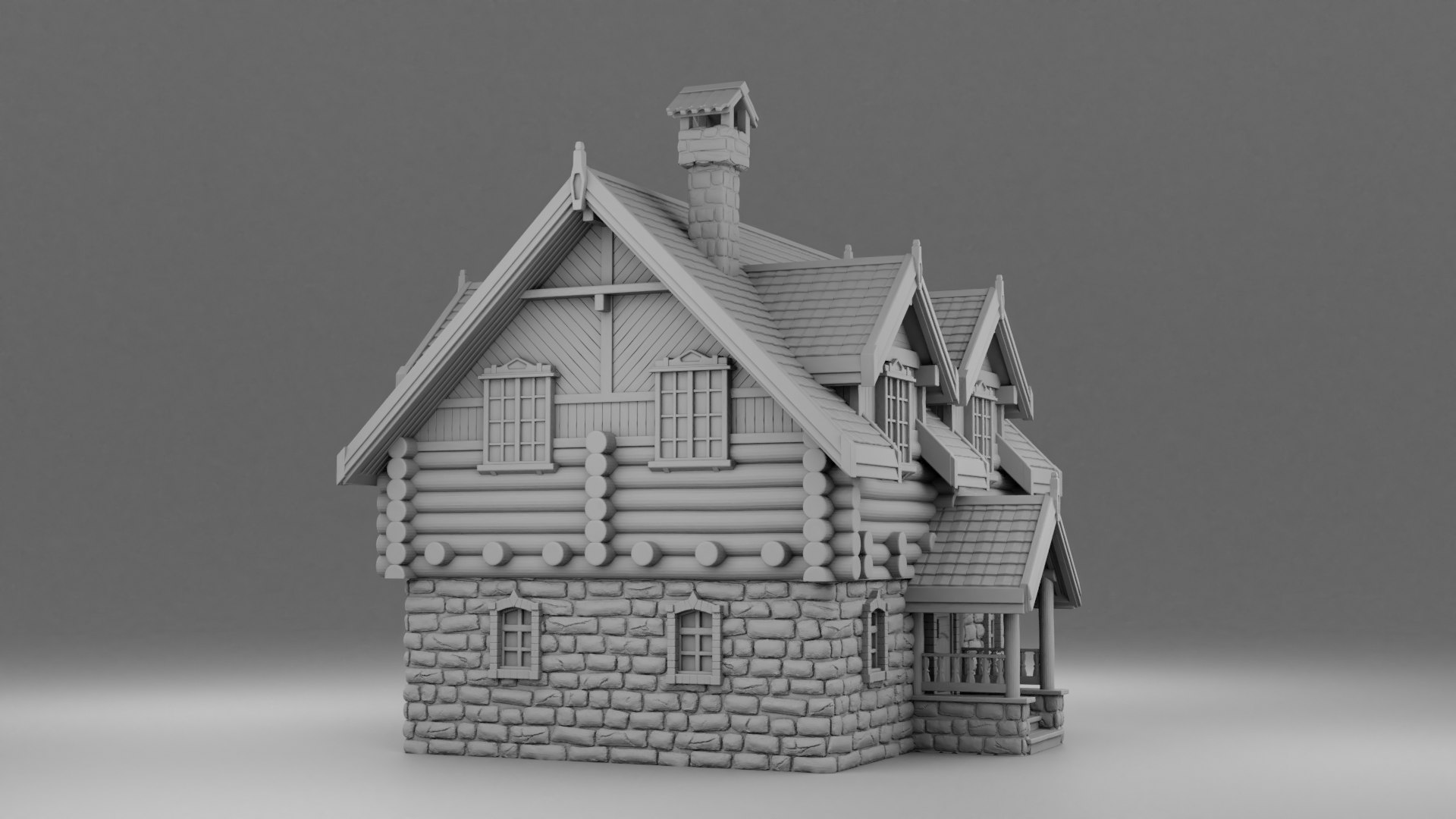 3D House Stone Russian Model - TurboSquid 1665652