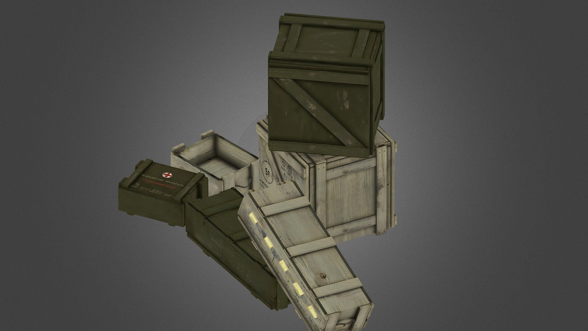 Military Crate Package USSR And Standart Crate 3D - TurboSquid 1949072