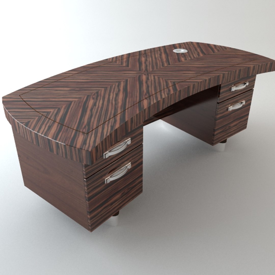 Zebrawood Desk Double 3d Model