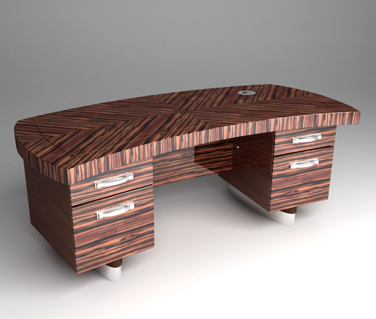 Zebrawood Desk Double 3d Model
