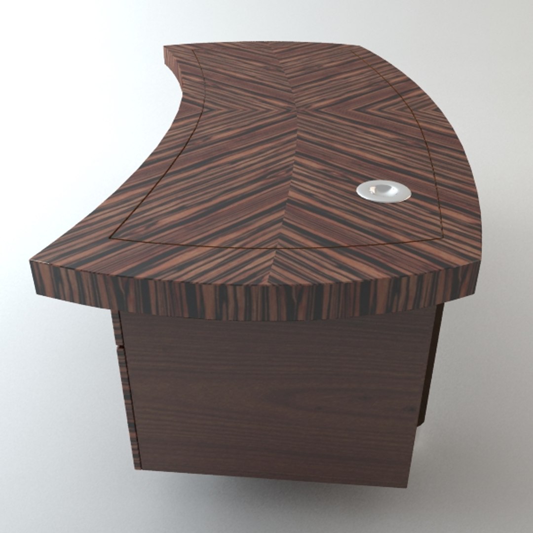 Zebrawood Desk Double 3d Model