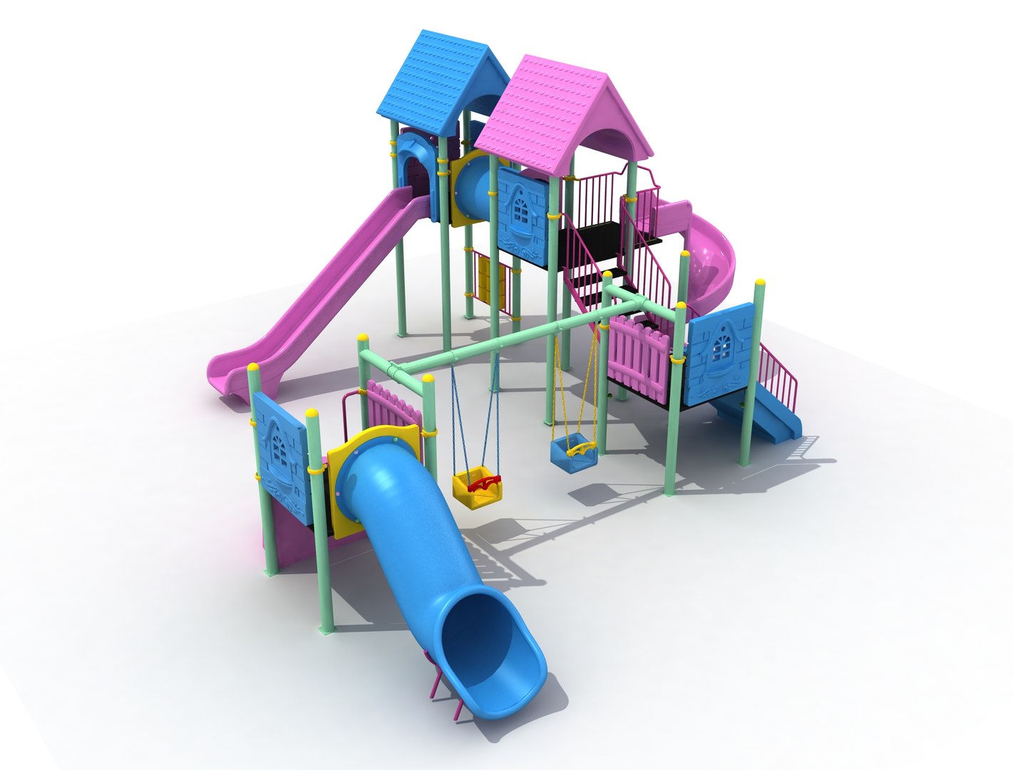 Metal Playground Slide 3D Model - TurboSquid 1564859