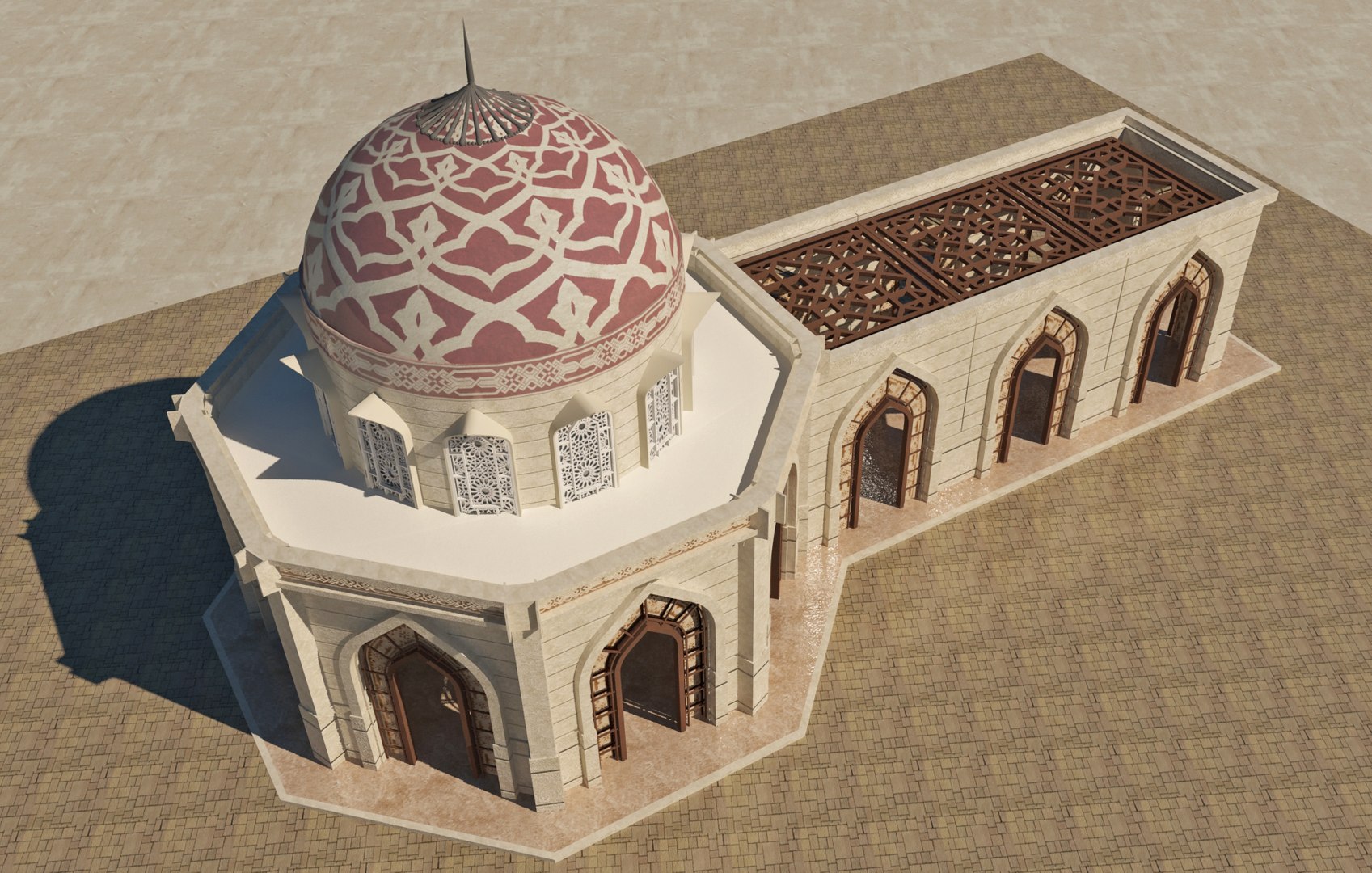 Design Arabic Building 3D Model - TurboSquid 1561090