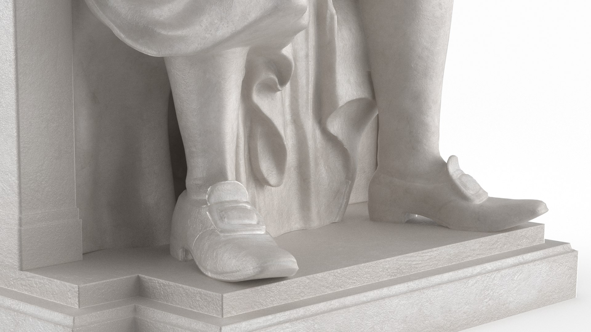 3D Franklin Bust Seated Pose Marble - TurboSquid 2399427
