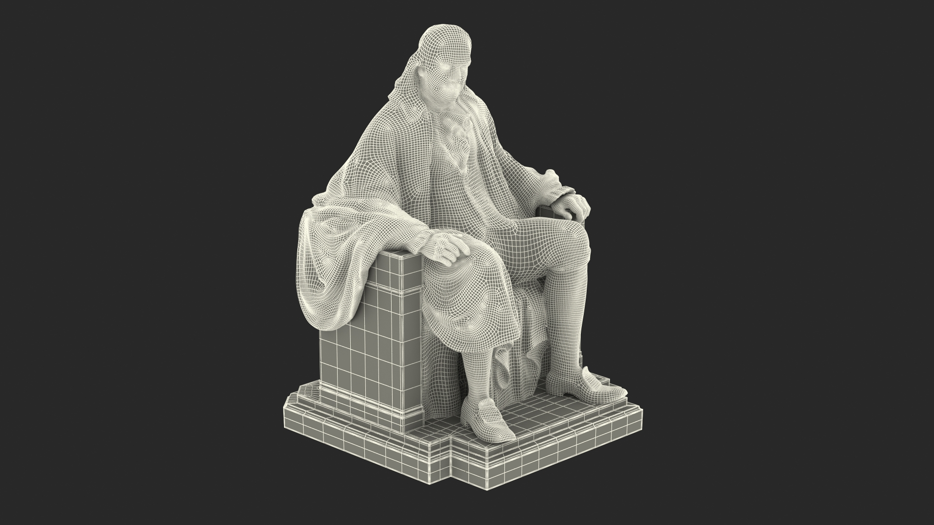 3D Franklin Bust Seated Pose Marble - TurboSquid 2399427