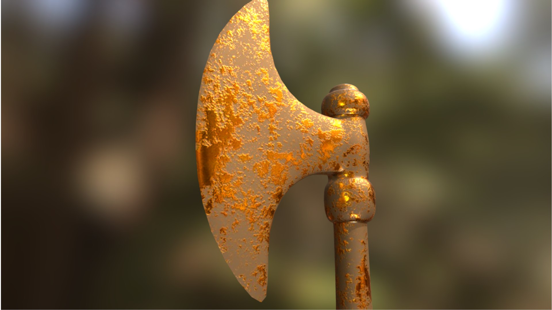 Gold Rust Axe Weapon 3D - TurboSquid 1628037