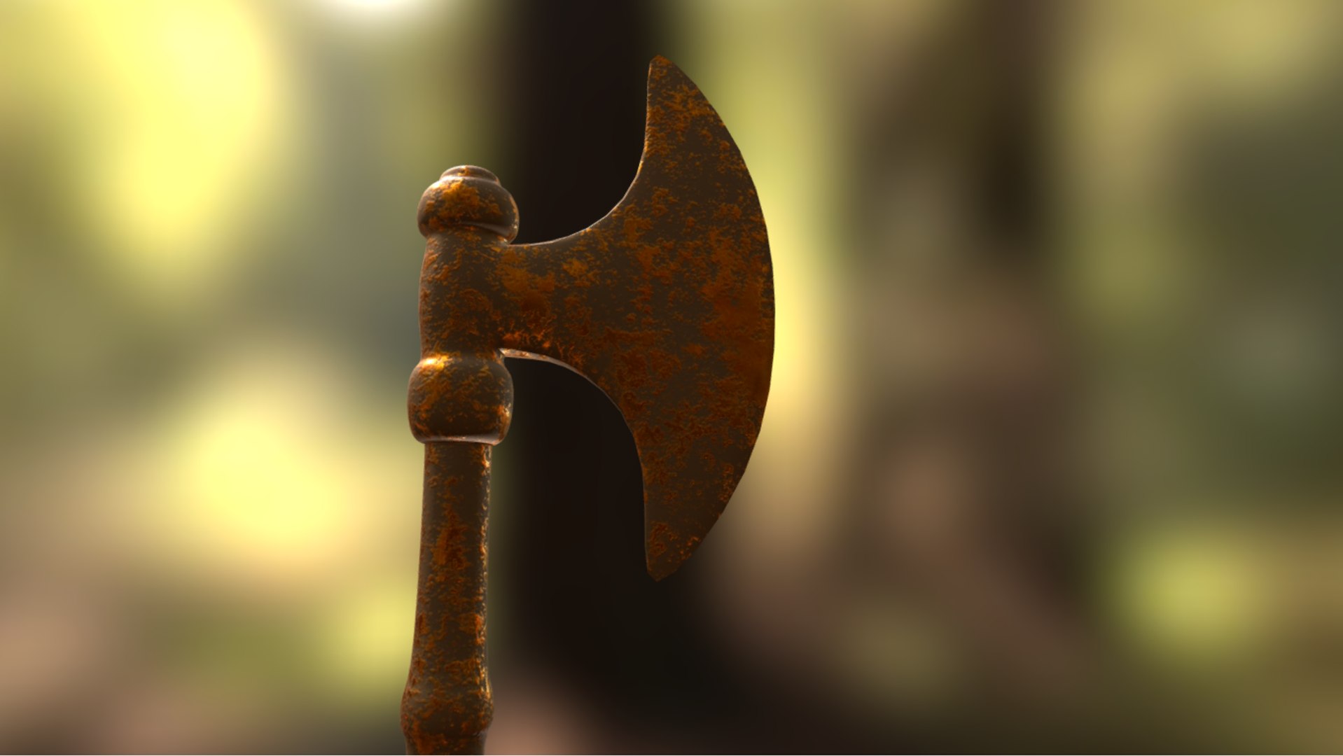 Gold Rust Axe Weapon 3D - TurboSquid 1628037