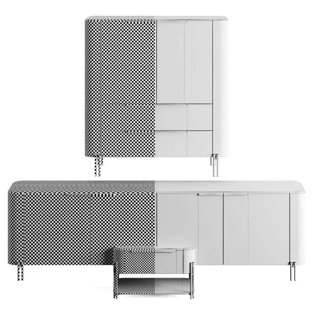 Praddy Bamboo Collection With Metal Tubular Feet 3D Model - TurboSquid ...