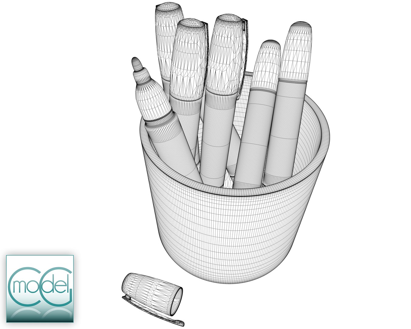 3d model of marker pen