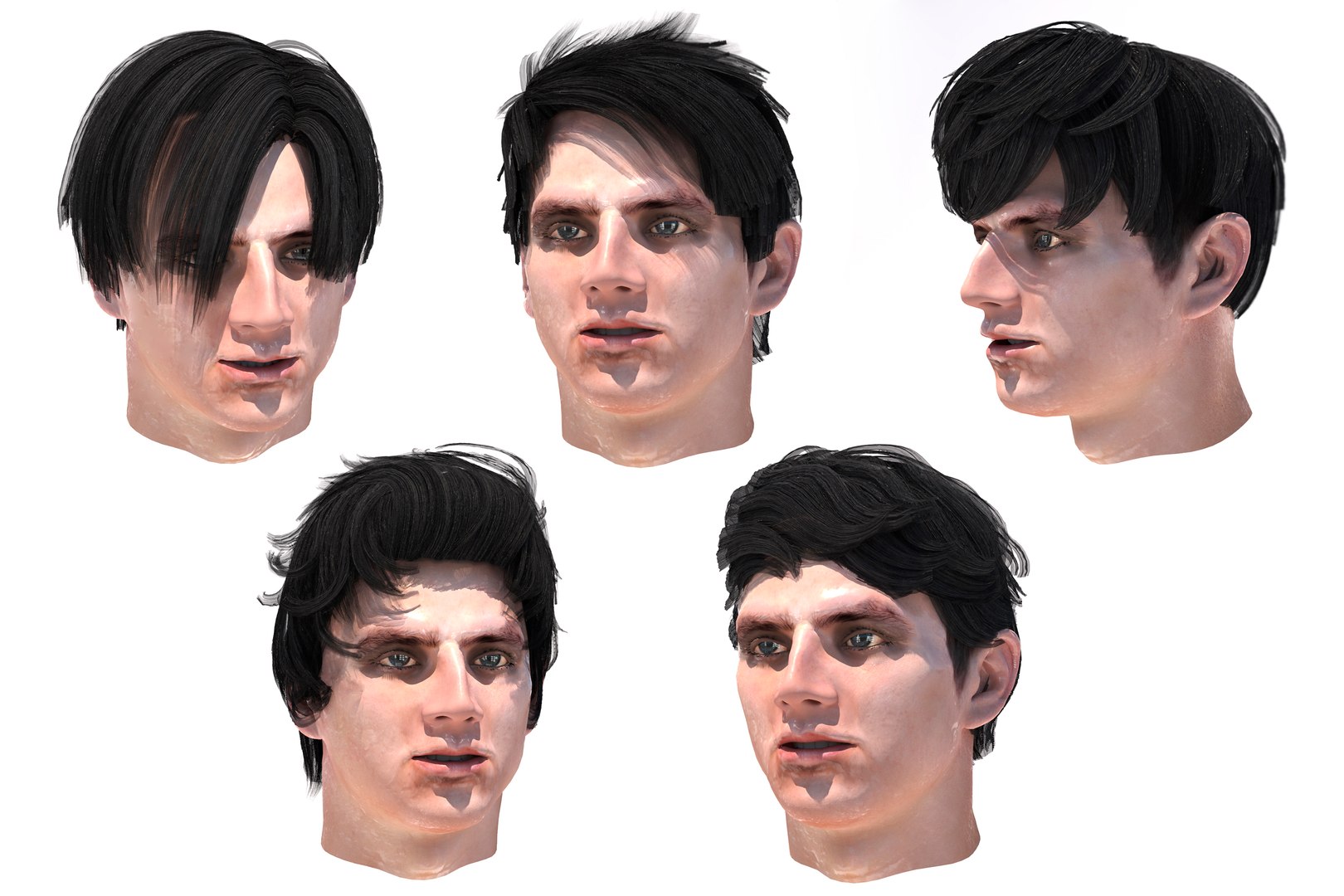3D Men Hairstyles 5 Model - TurboSquid 1388673