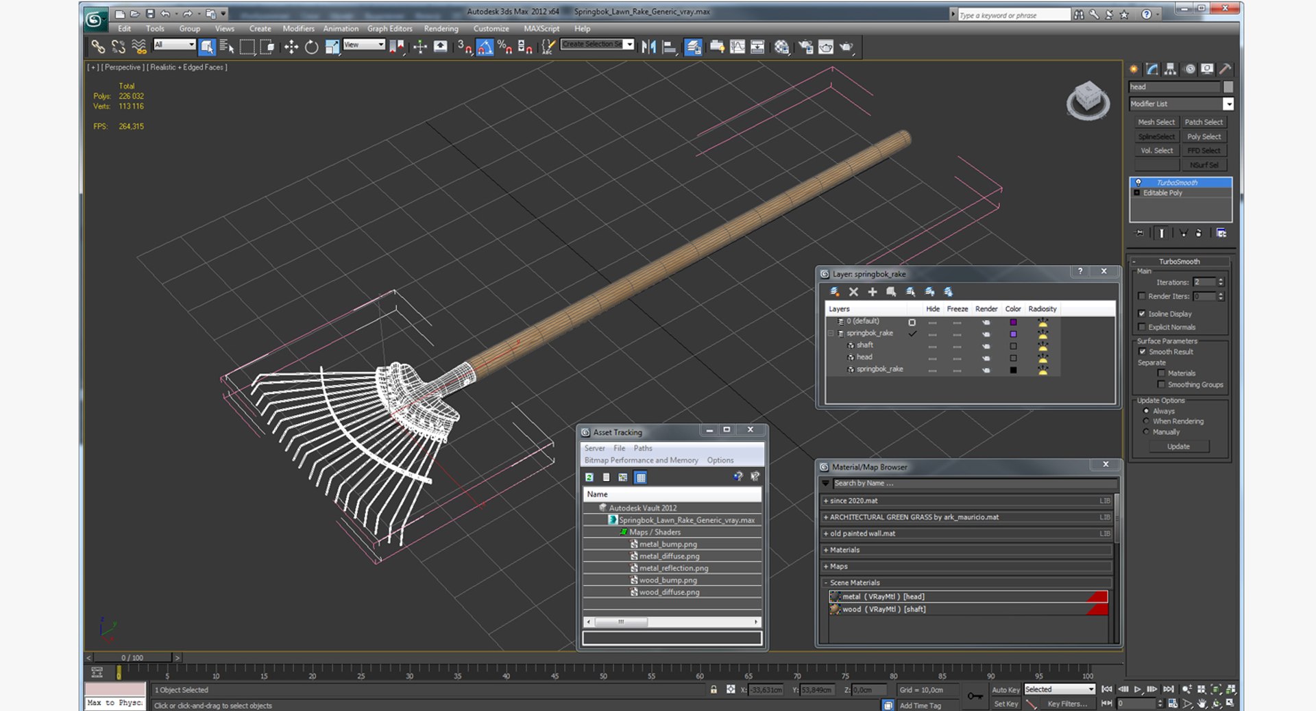 3D Model Springbok Lawn Rake Generic - TurboSquid 1330121