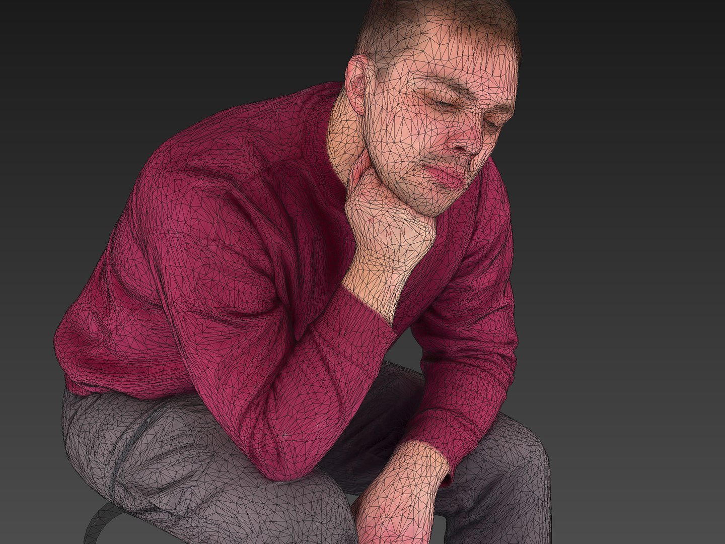 3D Guy Sits In Line Model - TurboSquid 1836301