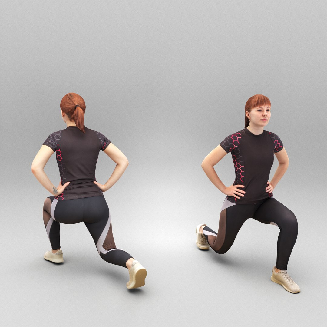 3D Pretty Woman Doing Stretching 342 - TurboSquid 1905395