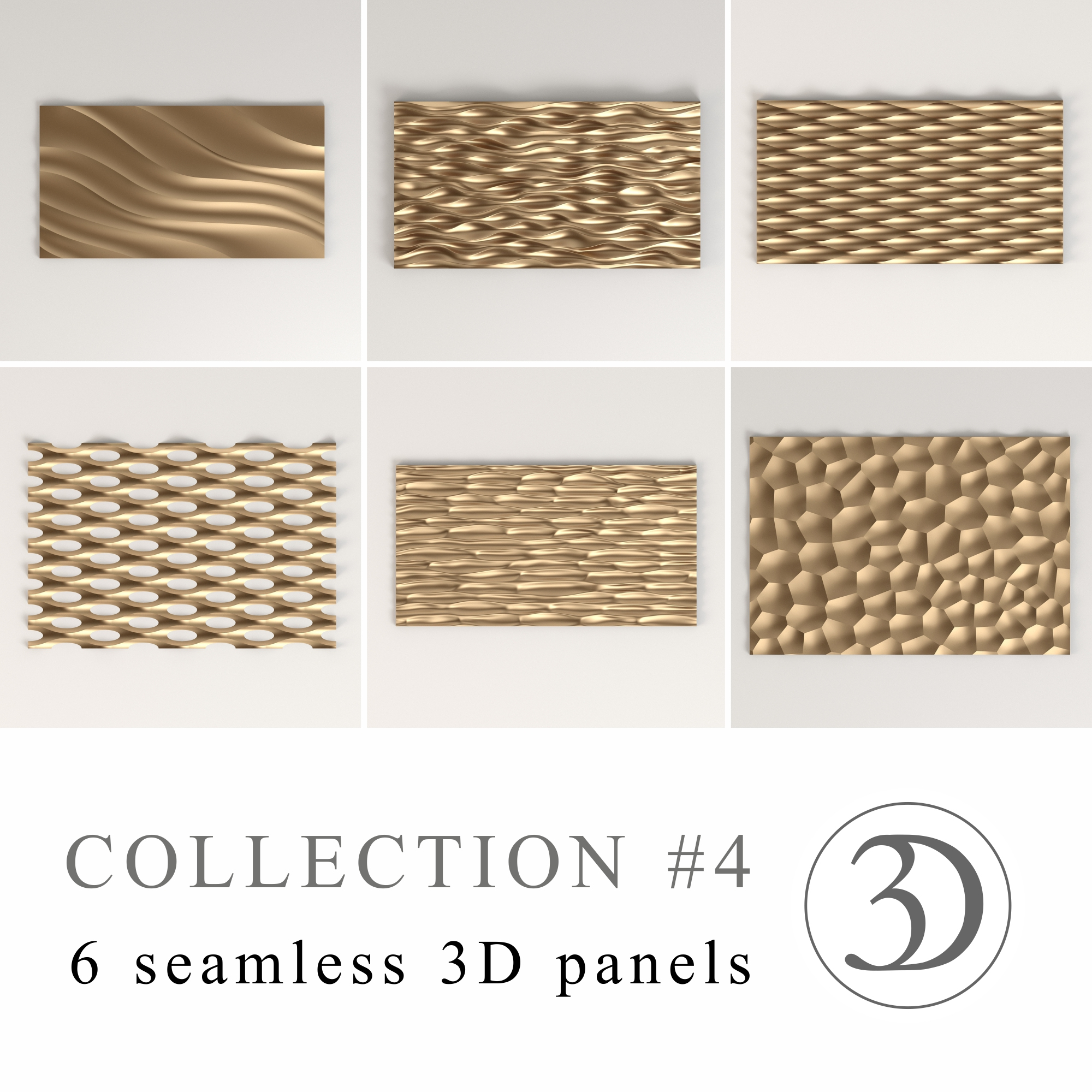 4 6 seamless panels 3d model