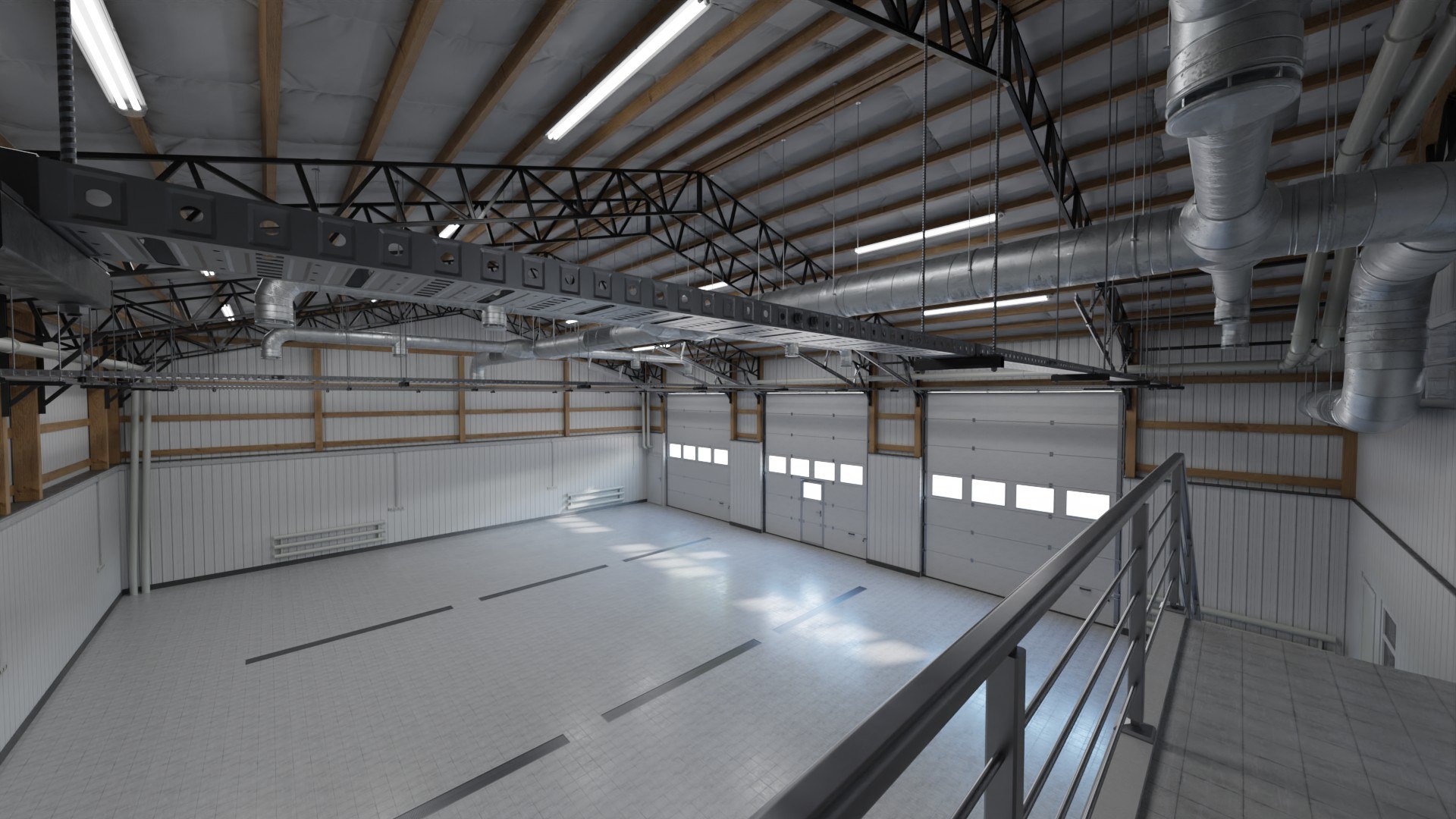 3D Big Garage Empty Interior - TurboSquid 2175735