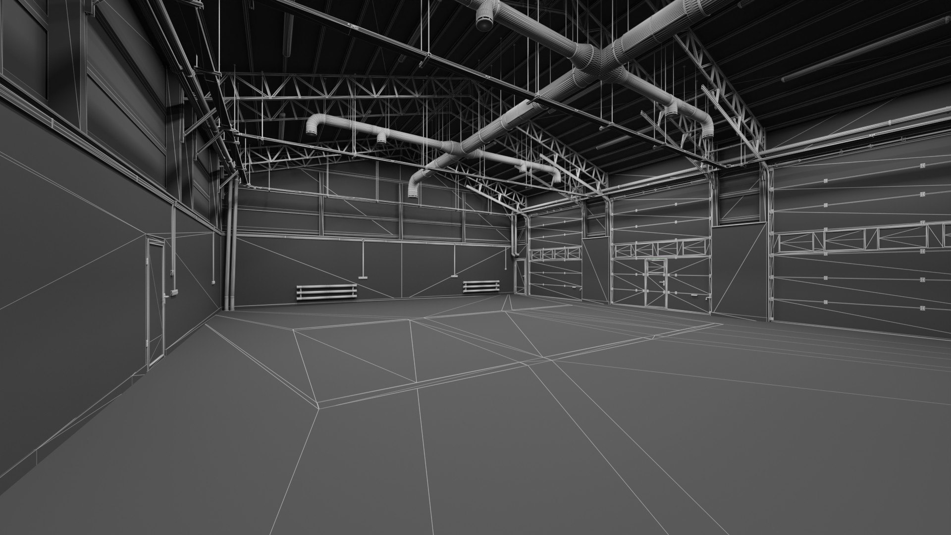 3D Big Garage Empty Interior - TurboSquid 2175735