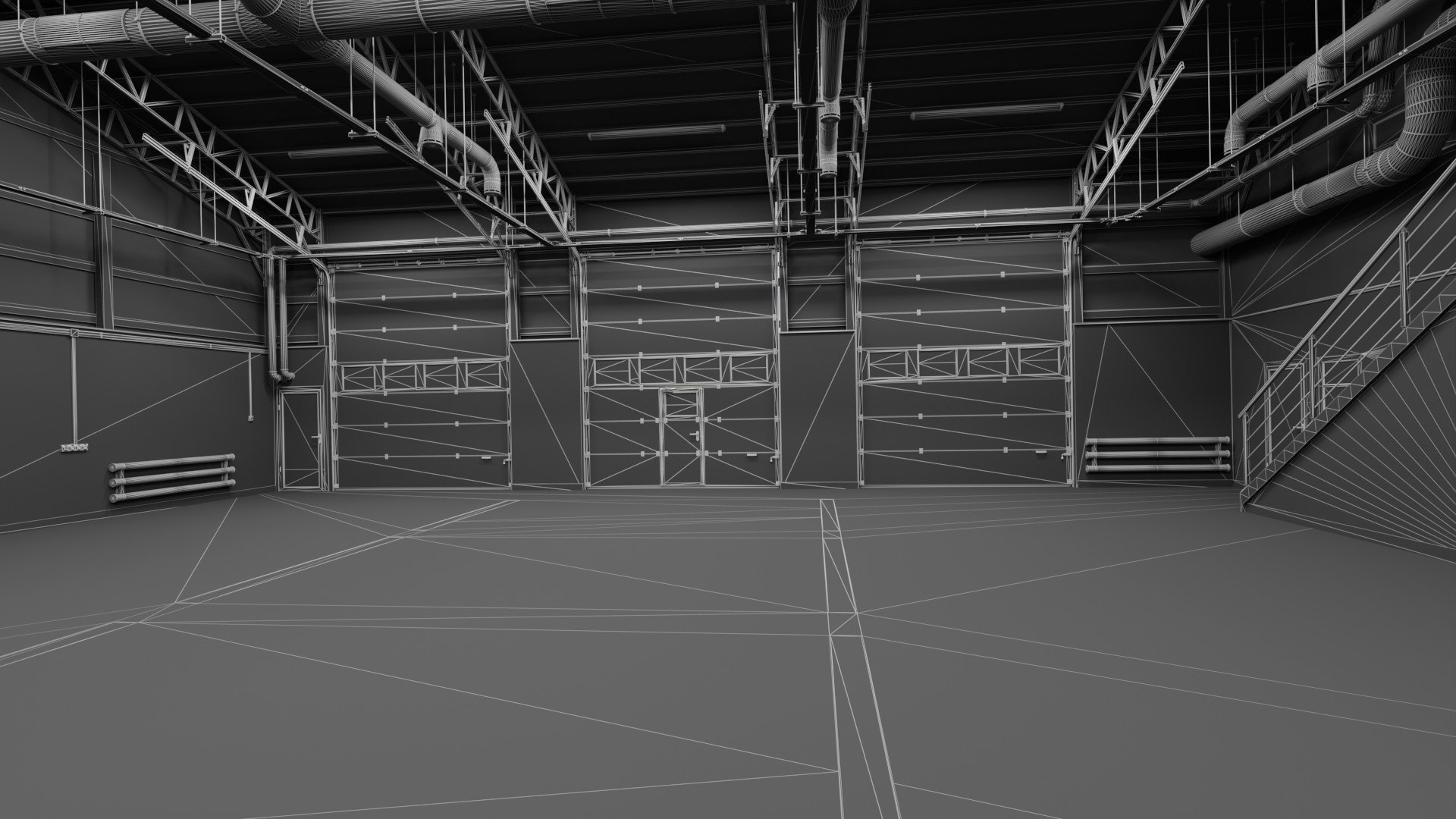 3D Big Garage Empty Interior - TurboSquid 2175735
