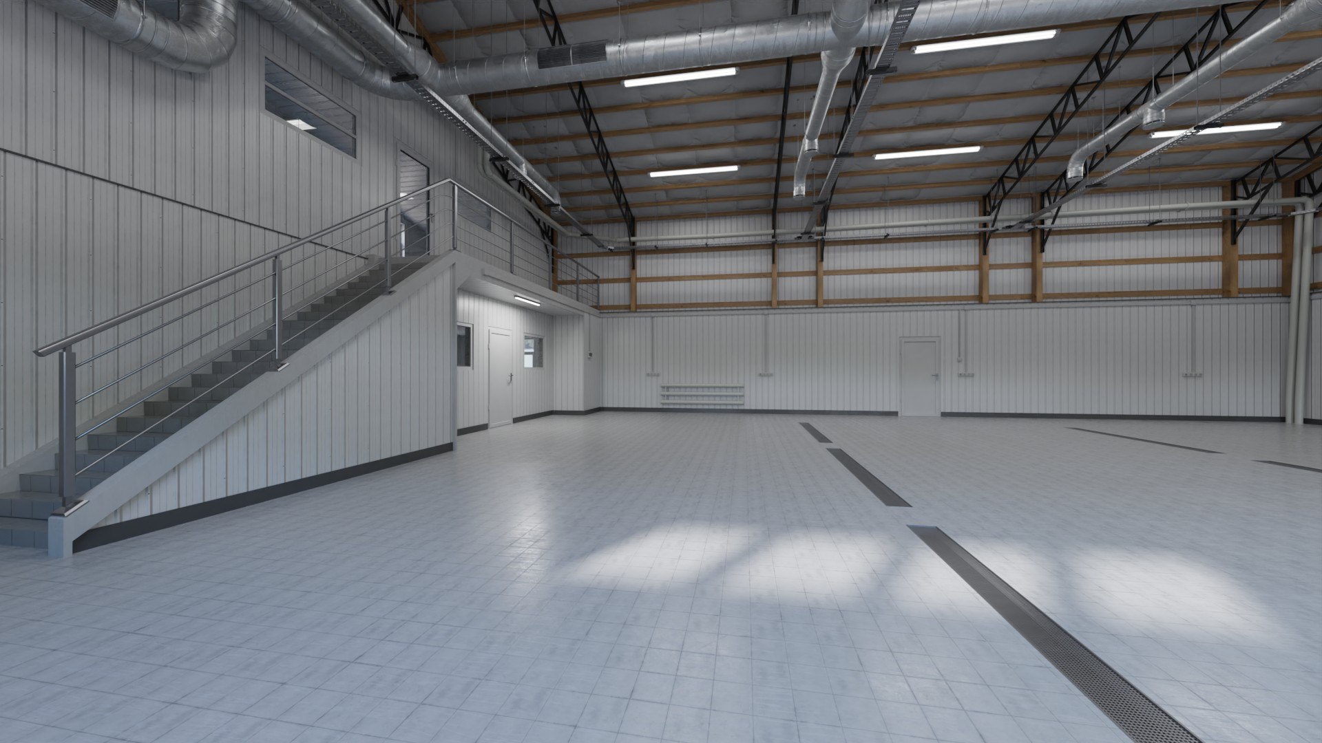 3D Big Garage Empty Interior - TurboSquid 2175735