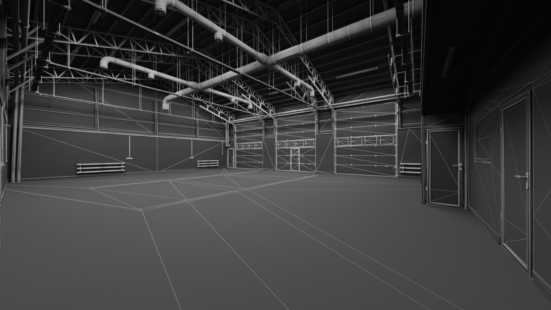 3D Big Garage Empty Interior - TurboSquid 2175735