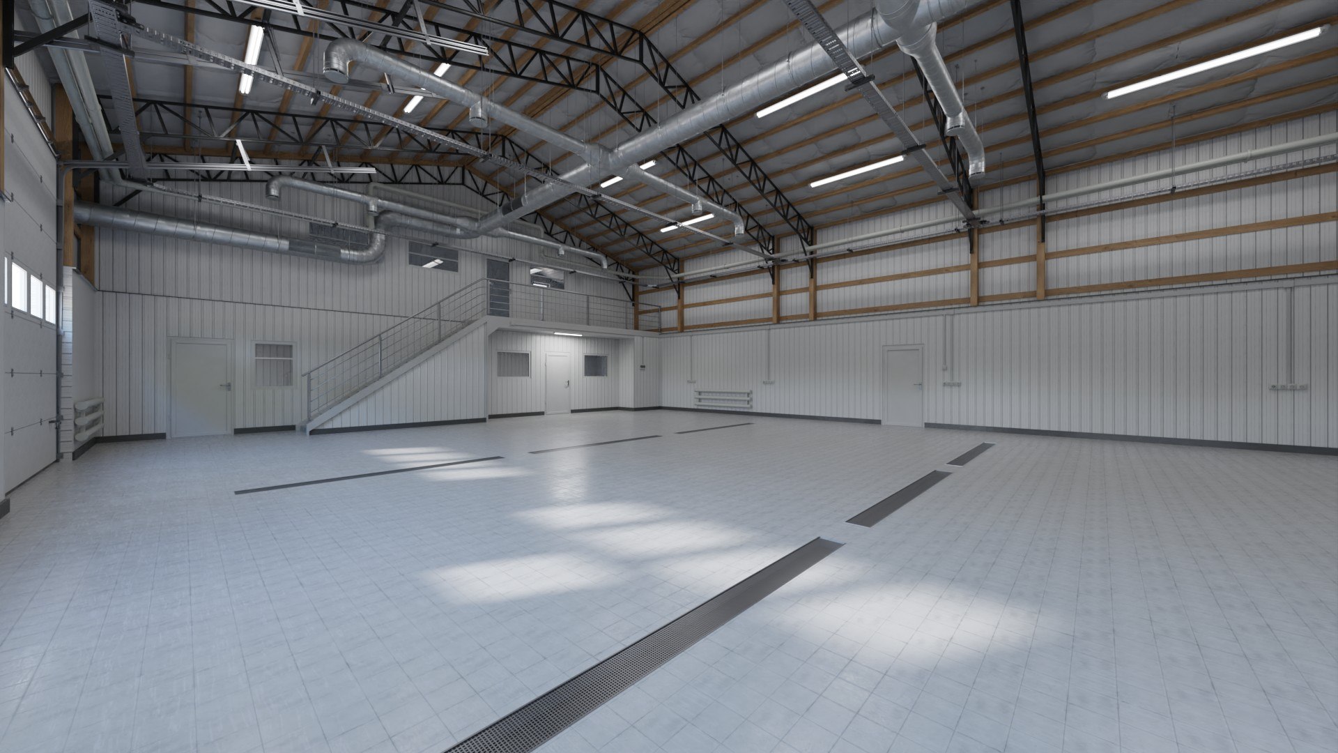3D Big Garage Empty Interior - TurboSquid 2175735