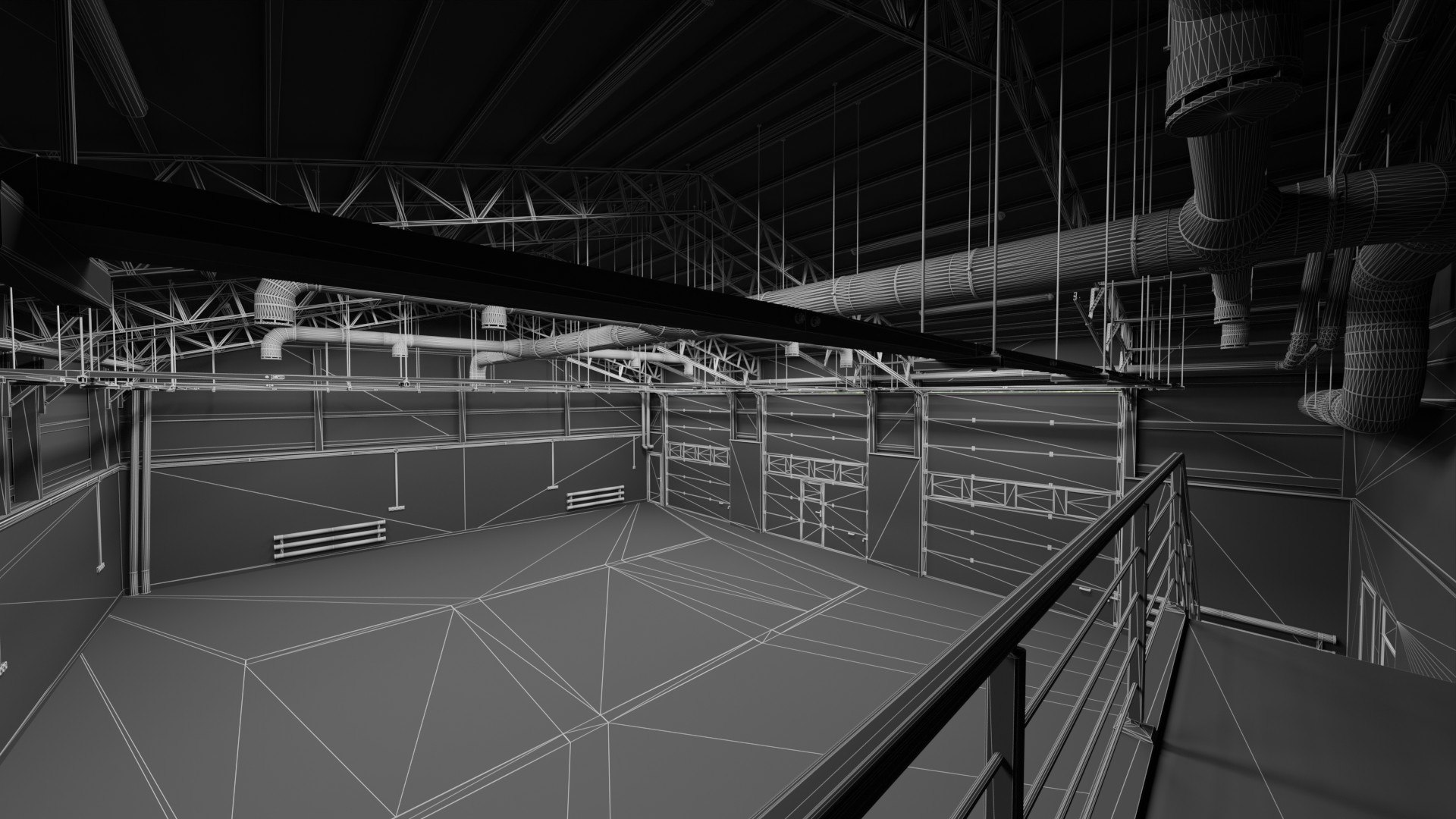 3D Big Garage Empty Interior - TurboSquid 2175735