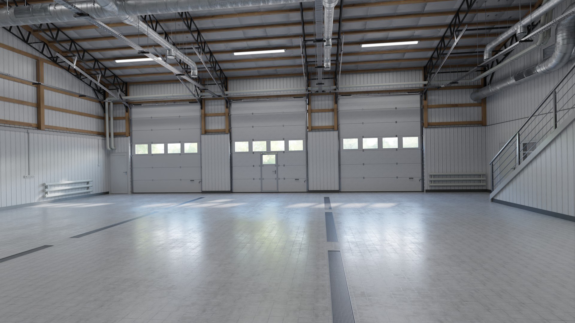3D Big Garage Empty Interior - TurboSquid 2175735