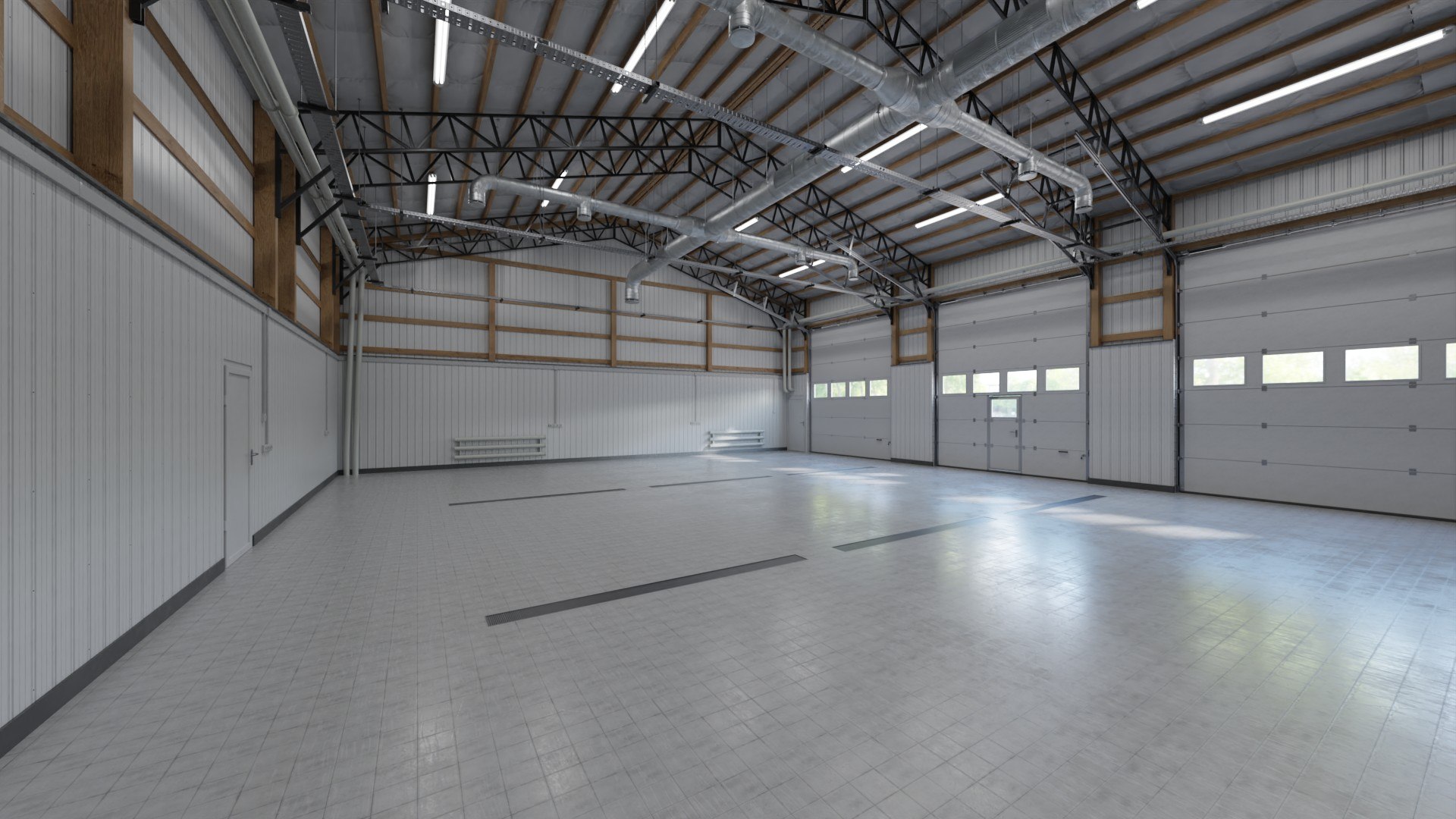 3D Big Garage Empty Interior - TurboSquid 2175735