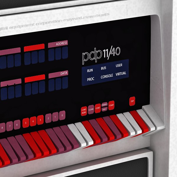 3d model of old minicomputer pdp-11