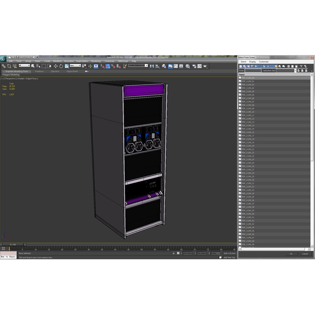 3d model of old minicomputer pdp-11