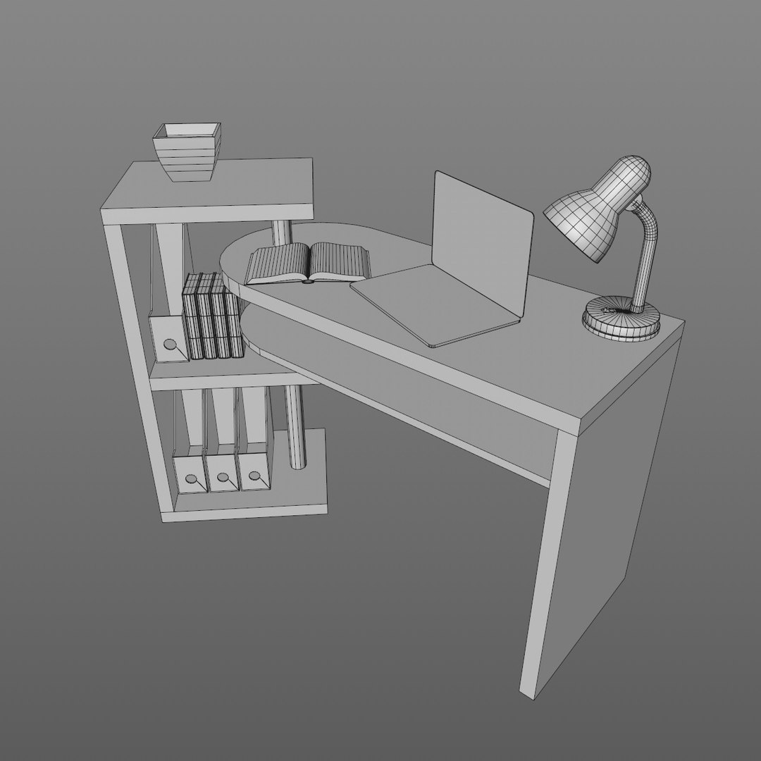 Home Office Desk 3d C4d