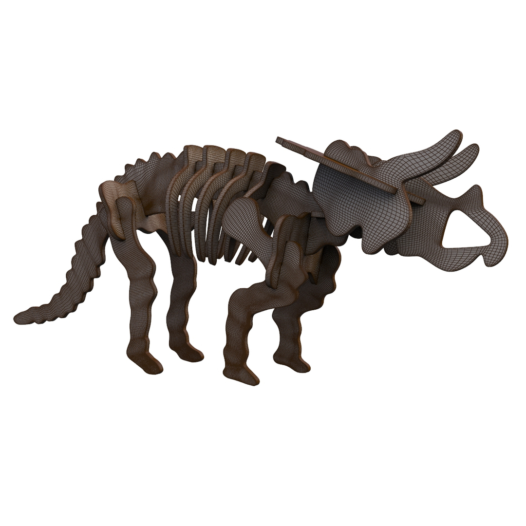 3d iq assembling triceratops skeleton model