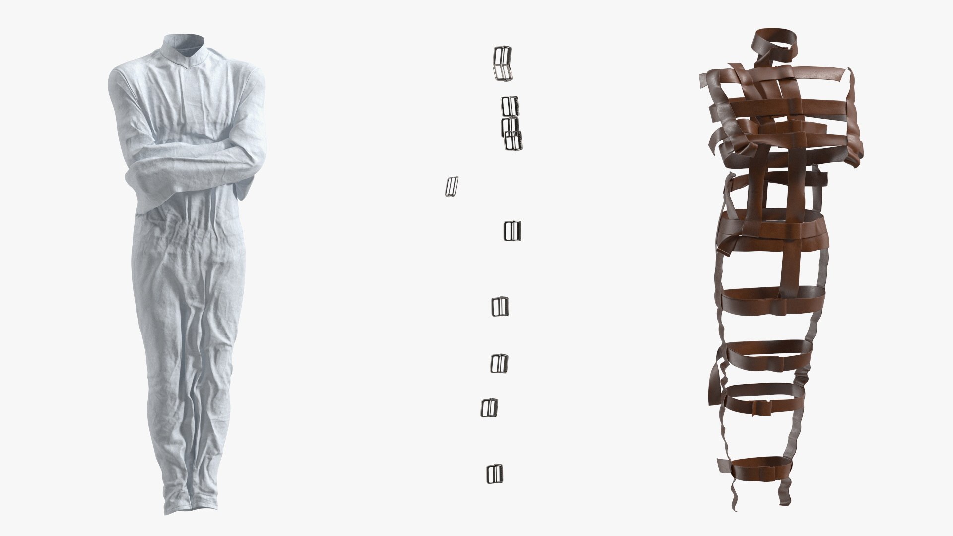 Straitjacket Outfit With Leather Belts 3D - TurboSquid 2295092