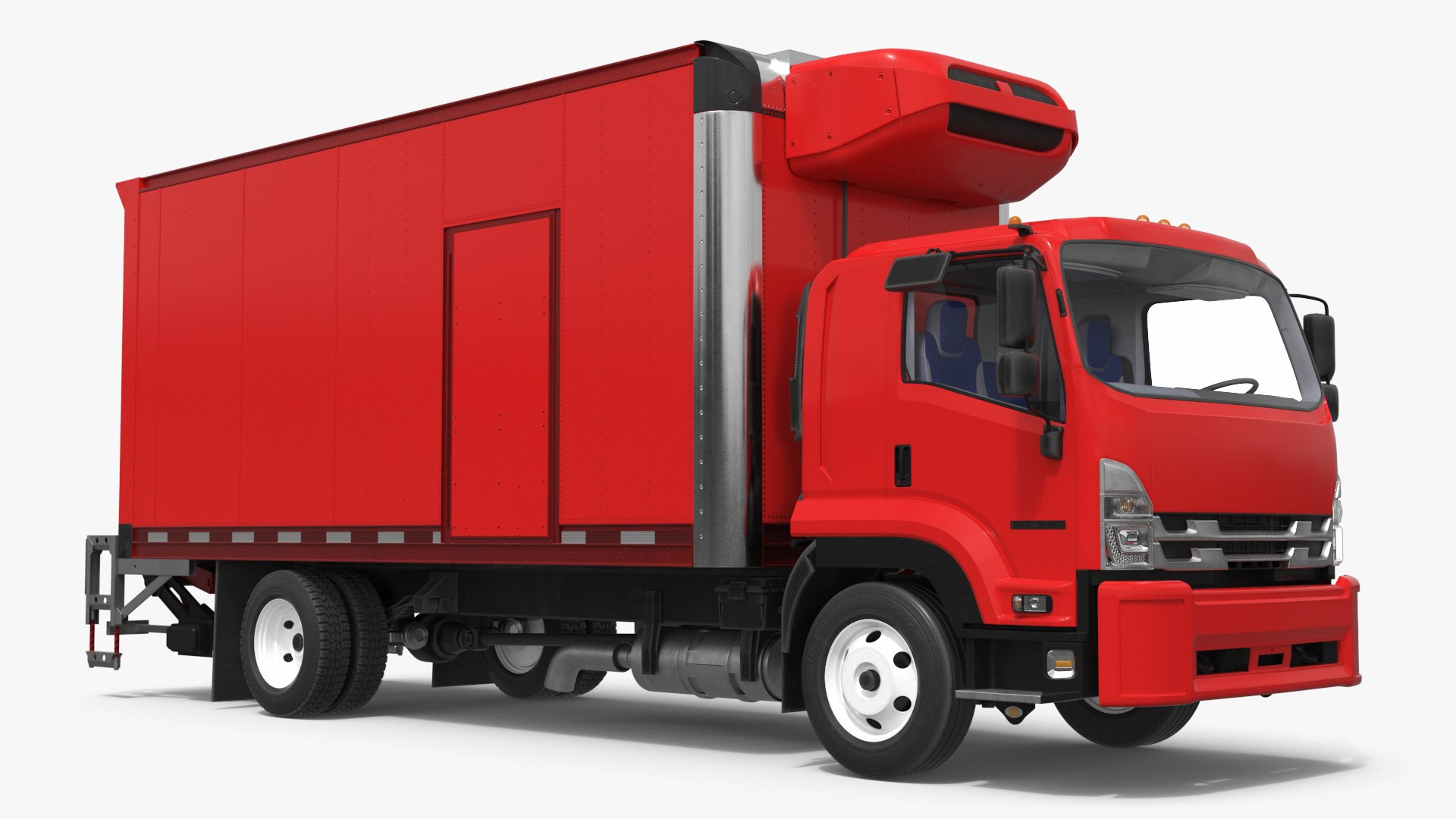 Utility Vehicle Transport Truck Red Simplified Model - TurboSquid 2508040